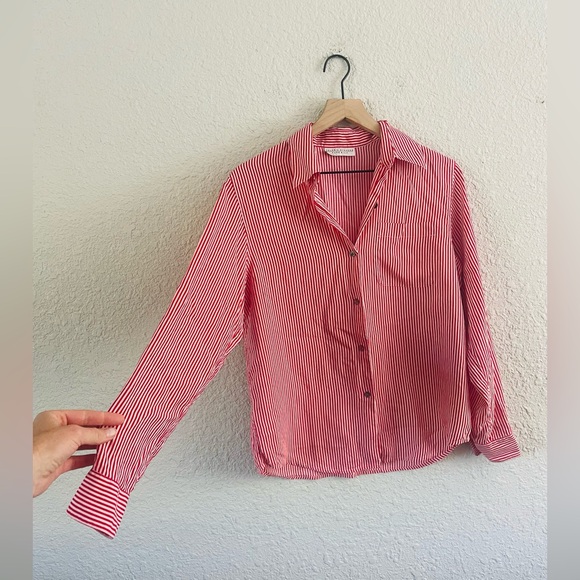 Vintage | Tops | Vintage Pure Ill Red And White Stripe Button Up Blouse ...